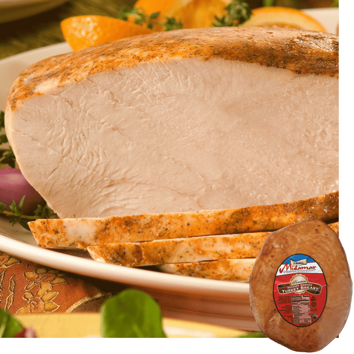 Midamar Halal Hickory Smoked Turkey Breast loaf Wholesale ...